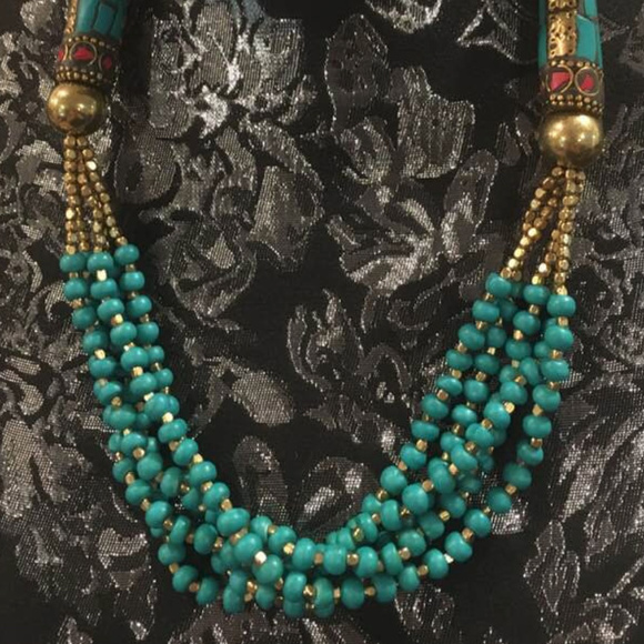 Jewelry | Stunning Turquoise Gold Layered Necklace | Poshmark